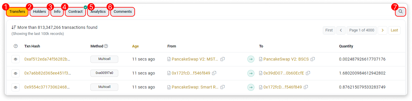 BscScan Information Center | Understanding the Token page