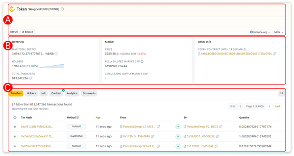 BscScan Information Center | Understanding the Token page